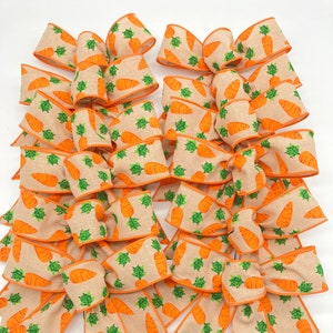 Easter Decorative Bows Easter Small Natural Bows Natural Orange Carrots ...