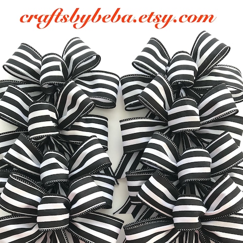 Black and White Decorative Bow / Set 8 Bows / Harlequin Black | Etsy