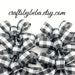 Plaid Black and White Decorative Bows / Set 6 Bows / Black and White ...