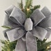 Gray Velvet Christmas Bow: Handmade Tree Topper Wreath Decor - Etsy