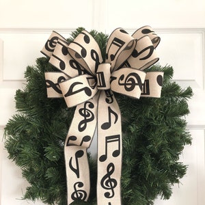 Music Notes Tree Topper / Music Wreath Bow / Bold Music Note - Etsy