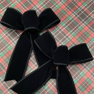 Black Velvet Christmas Bows: Tree Decor, Set of 12 - Etsy