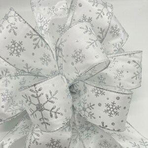 White Tree Topper / Christmas White Decorative Bow / | Etsy