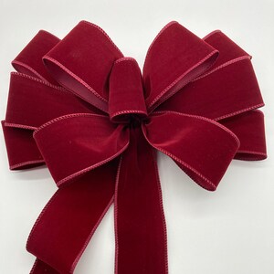 Burgundy Christmas Wreath Bow / Christmas Burgundy Red Velvet ...