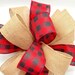 Buffalo Christmas Tree Topper / Red Black and Burlap Decorative Bow ...