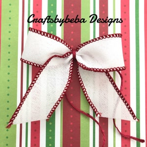 Red and White Christmas Bows / Set of 12 Bows / Christmas Small ...