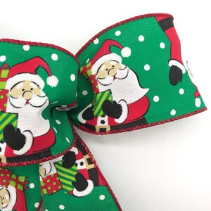 Santa Claus Decorative Bows Christmas Tree Bows Red Green Santa Claus ...