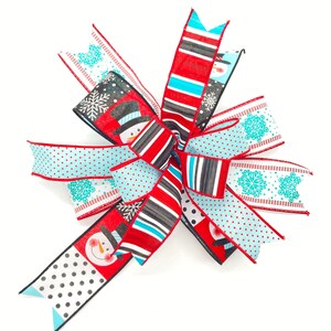 Snowman Decorative Bow / Christmas Snowman Lantern Bow / Whimsical ...