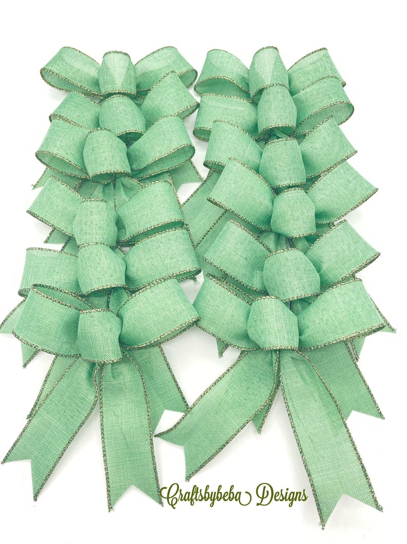 Green Sage Decorative Bows / Set 12 Bows / Christmas Tree - Etsy