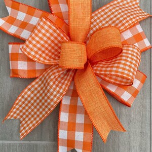 Harvest Orange Decorative Bow / Fall Orange Decor Bow / Autumn Orange ...