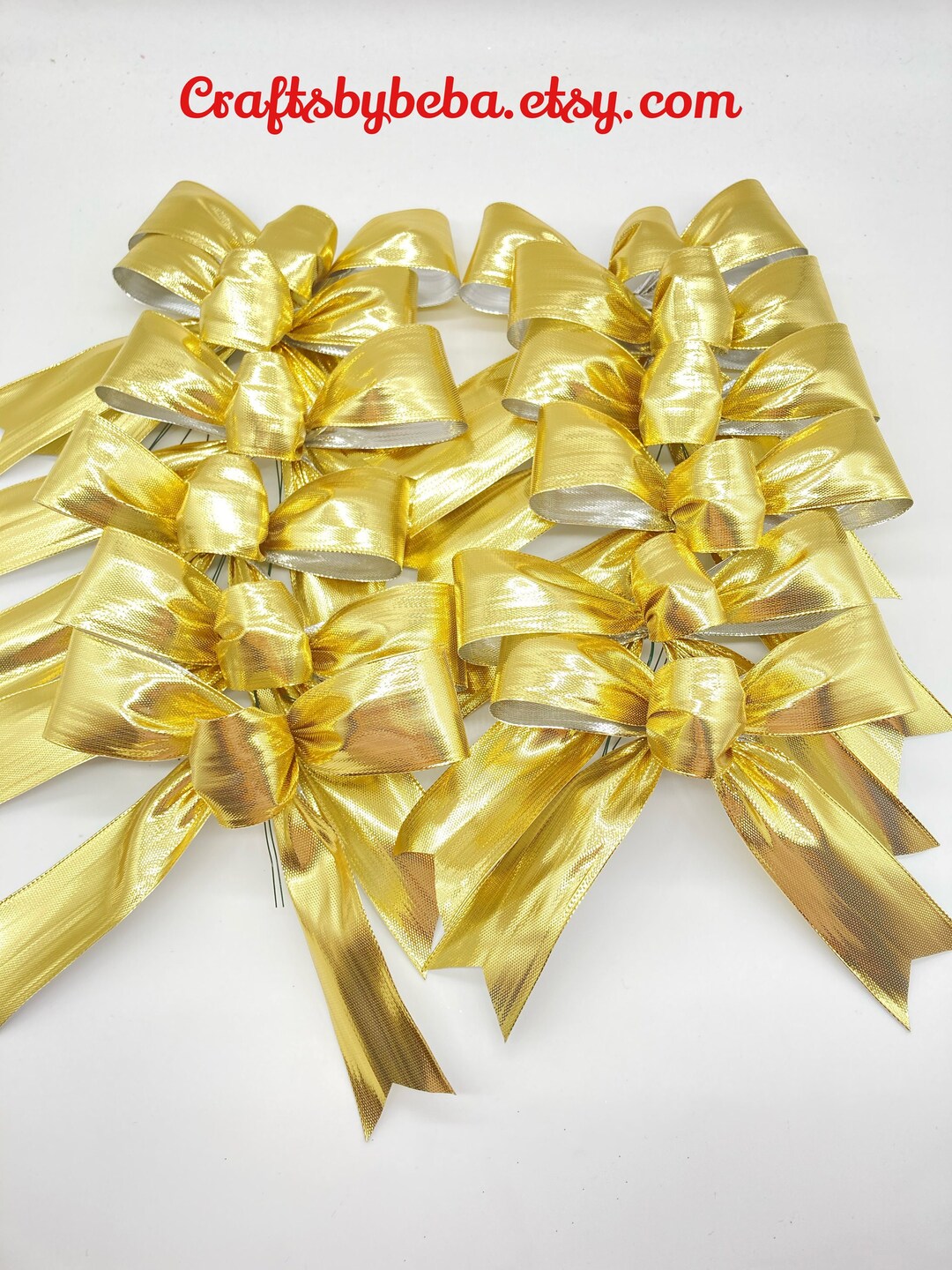 Gold Christmas Tree Bows / Set 12 Bows / Christmas Small Gold ...
