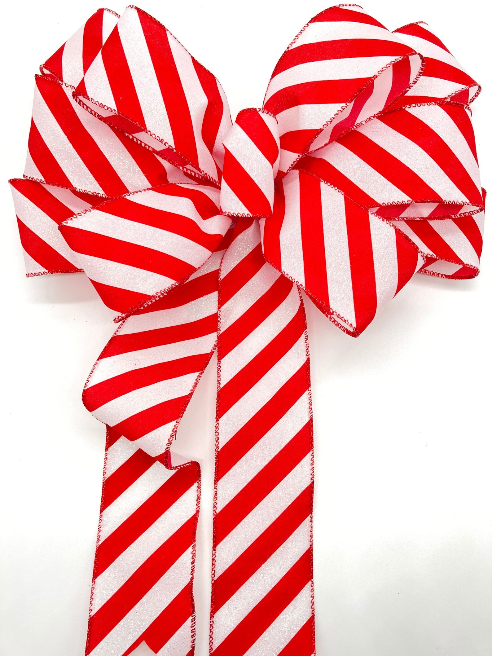 Peppermint Wreath Bow / Christmas Peppermint Decorative Bow / - Etsy