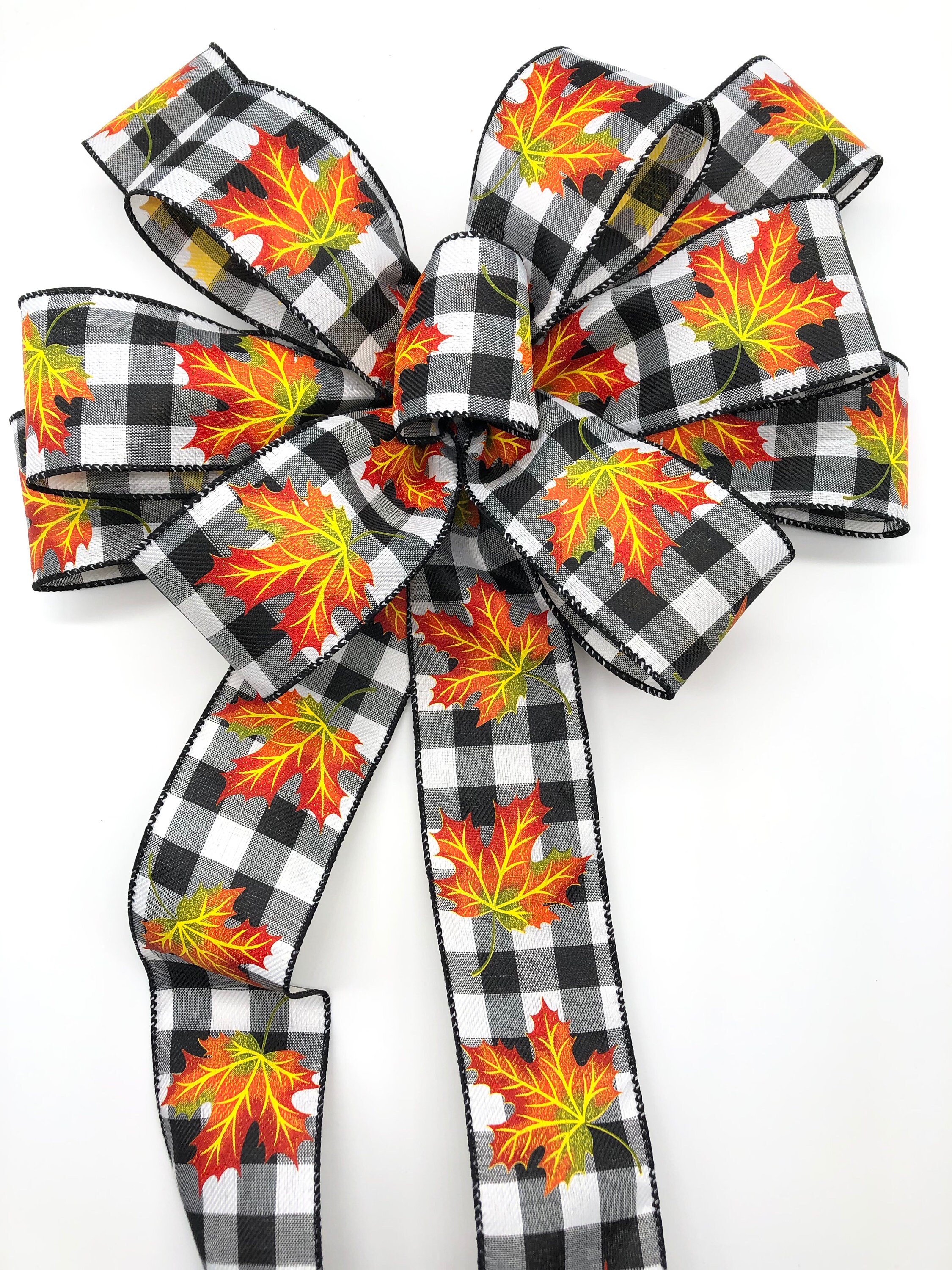 Harvest Decorative Bow / Fall Wreath Bow / Autumn Wreath Bow / - Etsy ...