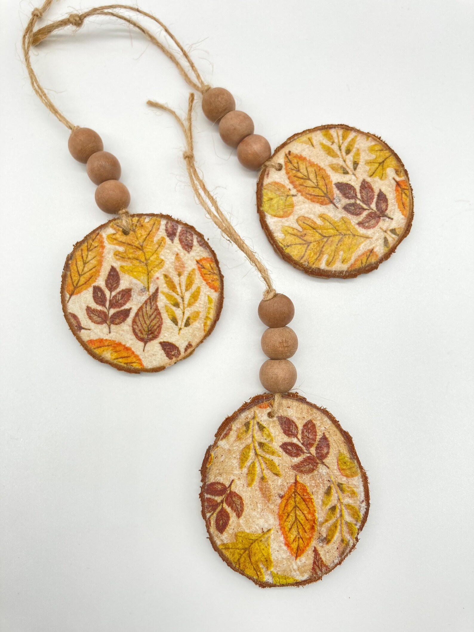 Fall Wood Log Handmade Ornaments / Set 3 Ornaments / Harvest - Etsy