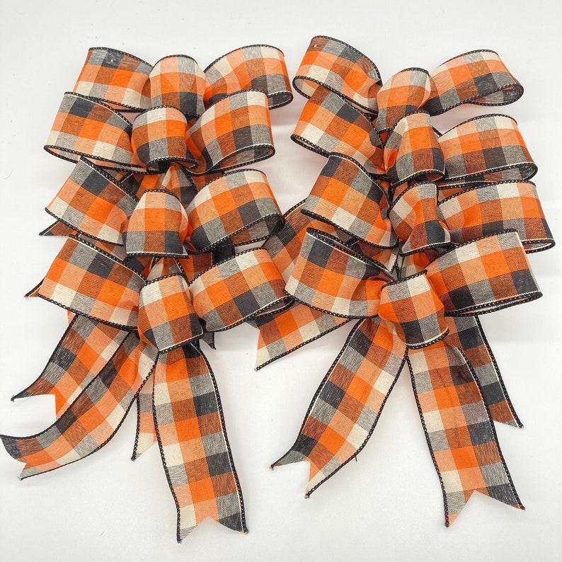 Halloween Decorative Bows / Set 8 Bows / Halloween Plaid Bows - Etsy