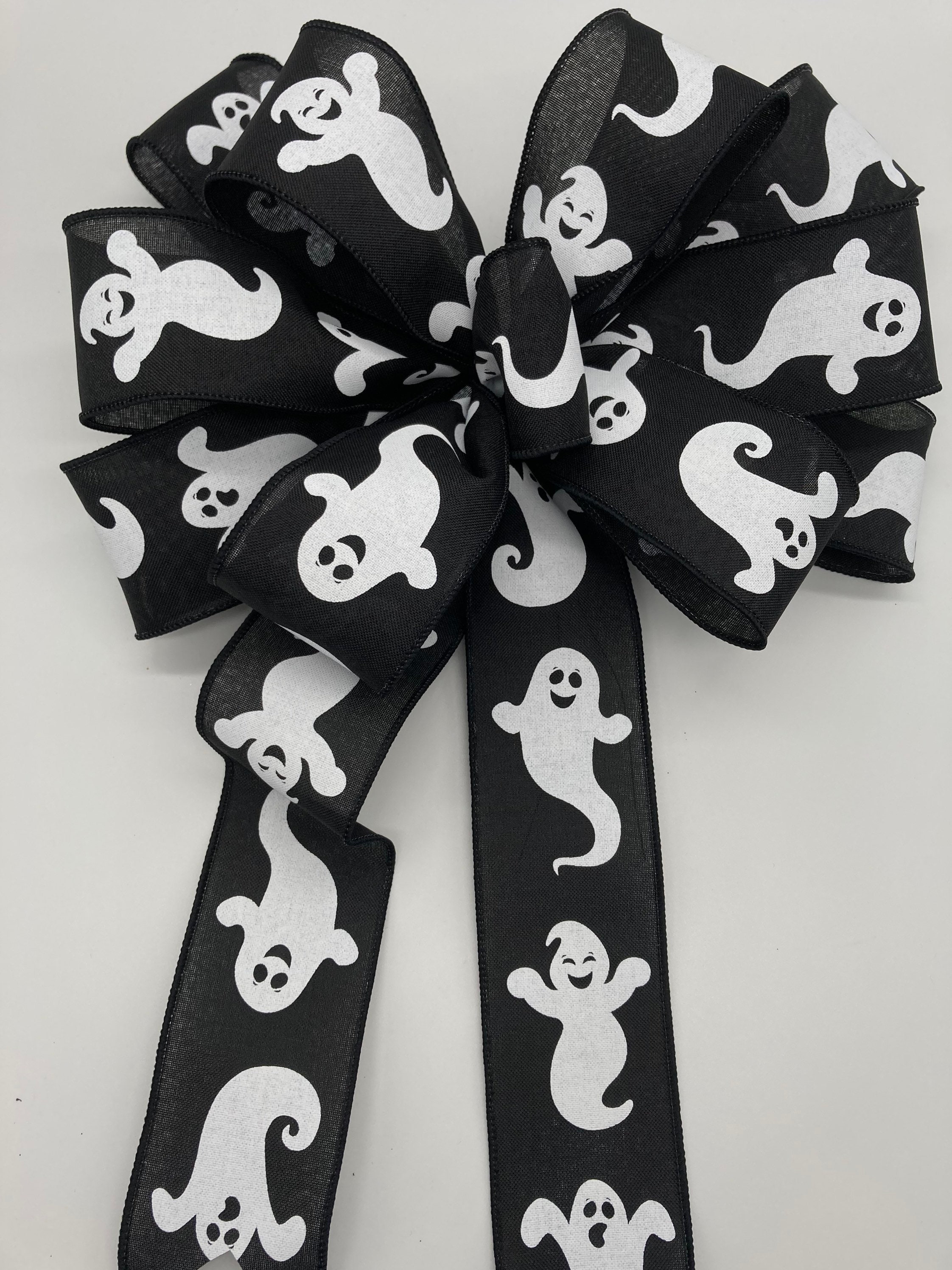 Ghost Wreath Bow / Black and White Decorative Bow / Halloween - Etsy UK