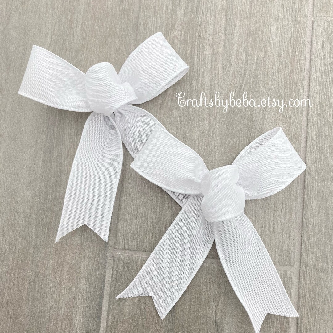 White Christmas Bows - Set of 12 - Tree Ornaments, Gift Wrap - Etsy