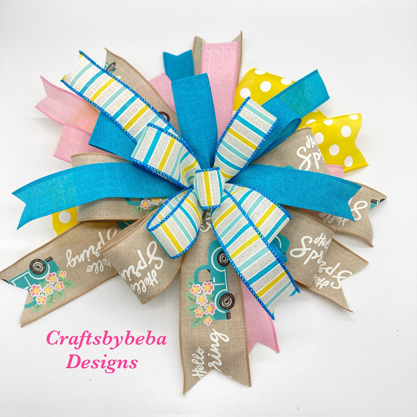 Easter Decorative Bow / Easter Tree Topper / Easter Pickup - Etsy