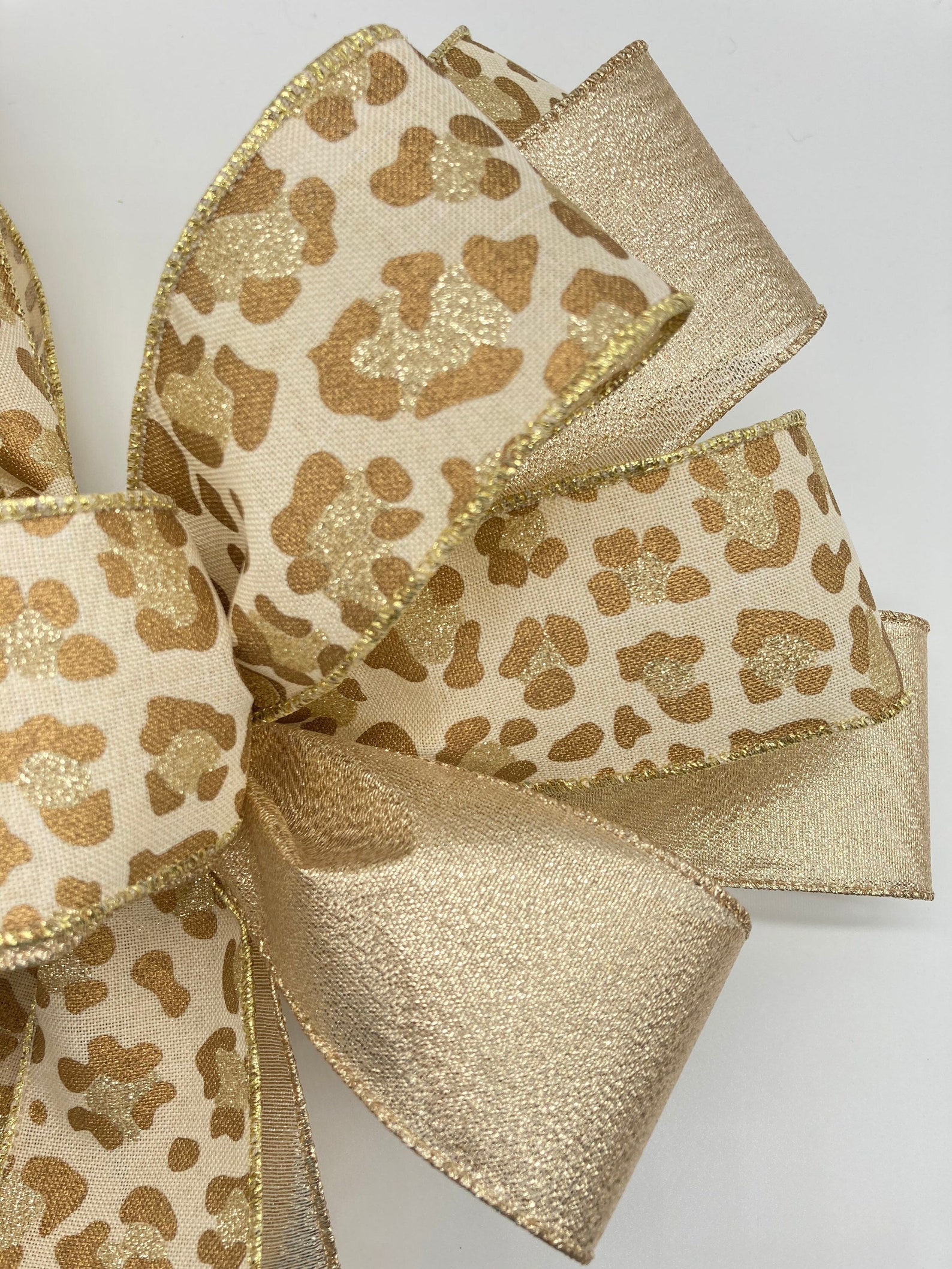 Cheetah Wreath Bow / Gold Cheetah Print Decor Bow / Animal - Etsy