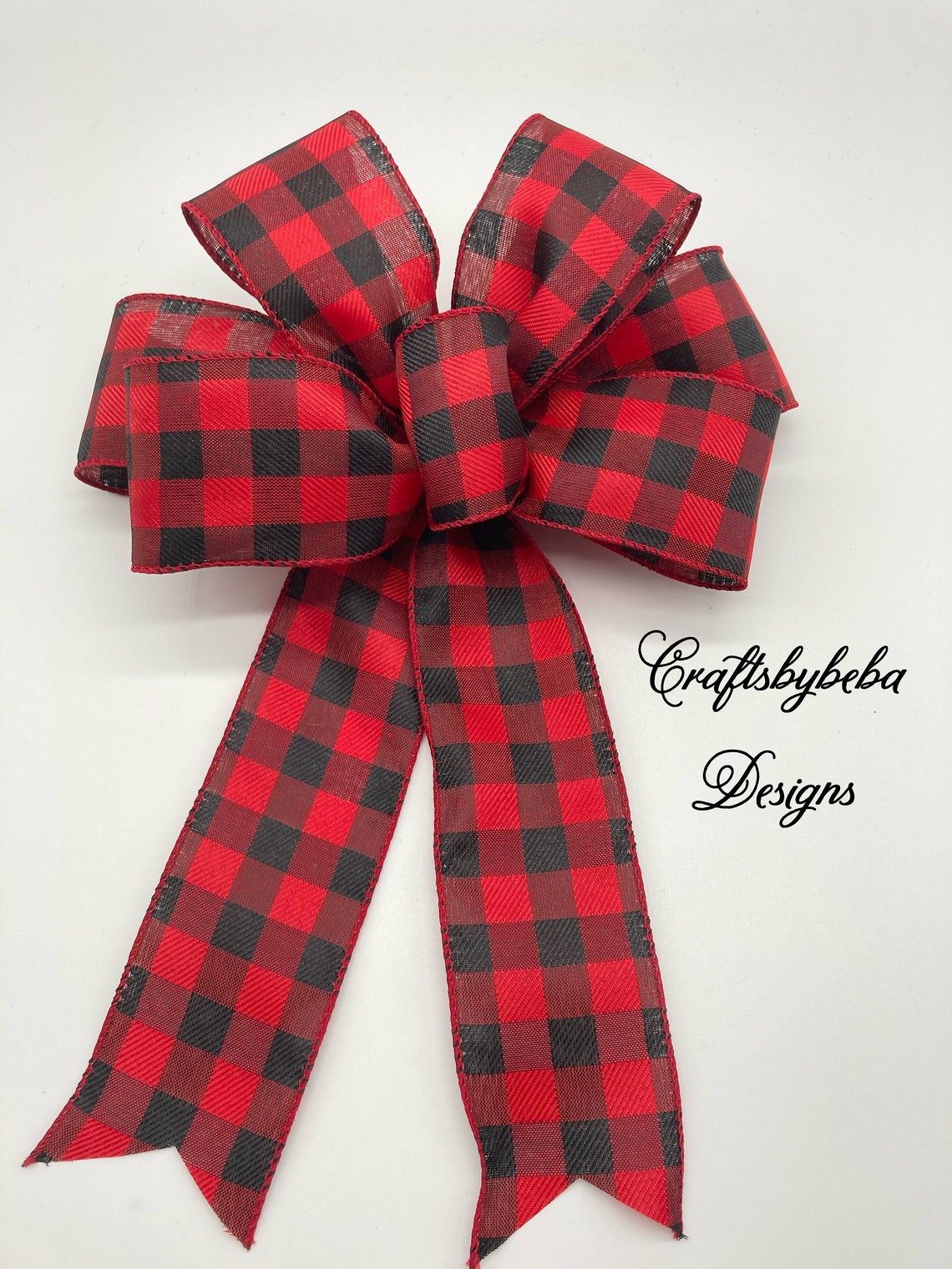 Red and Black Decorative Bows / Set 3 Bows / Buffalo Red and - Etsy