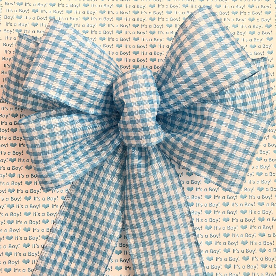 Blue and White Bows / Blue Gingham Decorative Bows / Set of 3 | Etsy