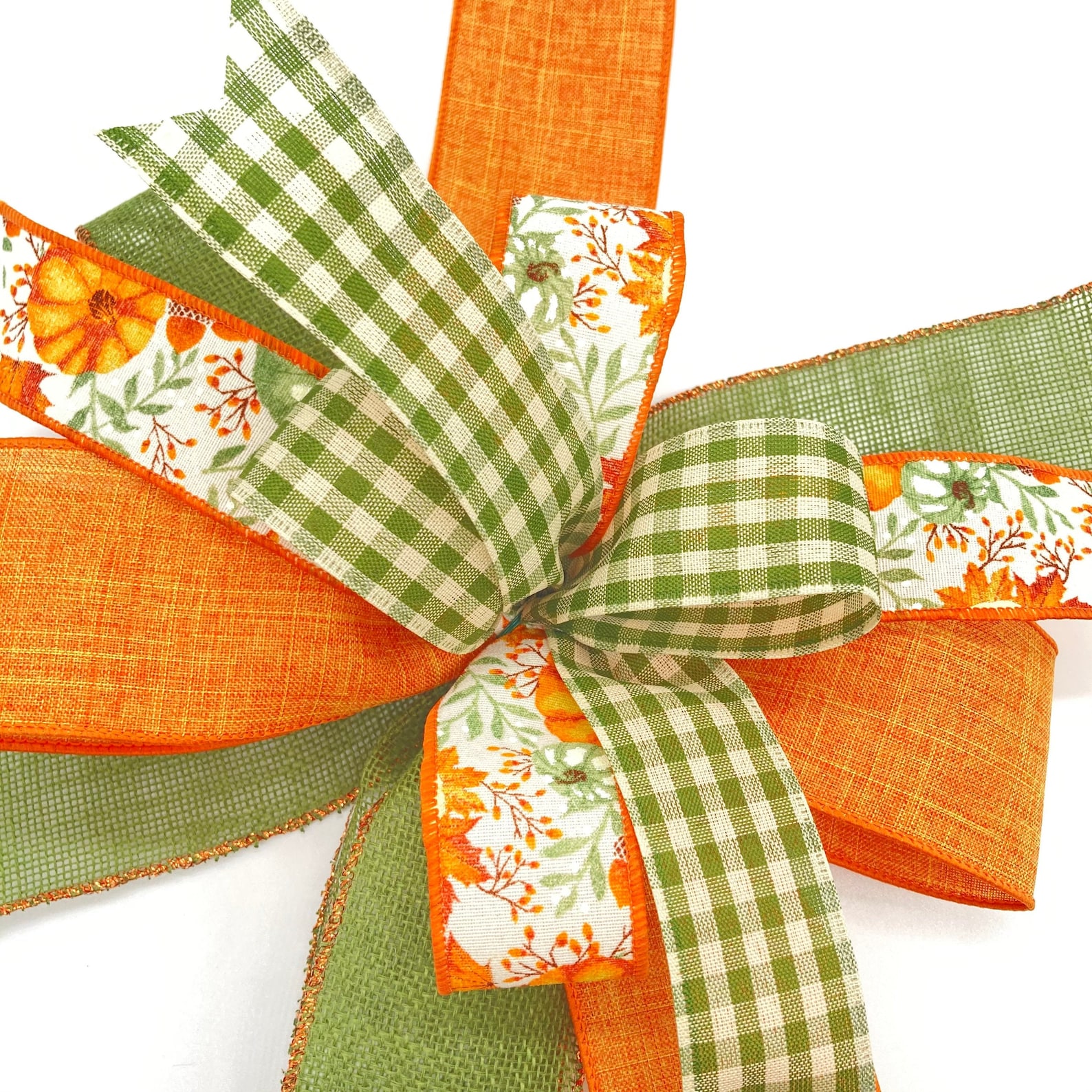 Fall Decorative Bow / Harvest Lantern Bow / Autumn Orange and | Etsy