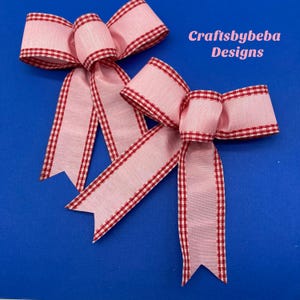 Pink and Red Small Bows Pink Dupioni Christmas Bows Christmas Tree Bows ...