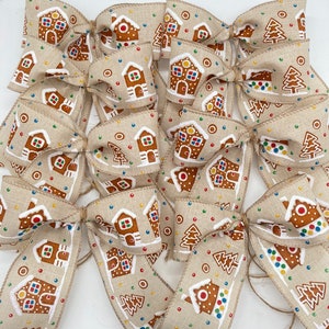 Gingerbread Christmas Bows / Set 8 Bows / Christmas Tree Bows ...