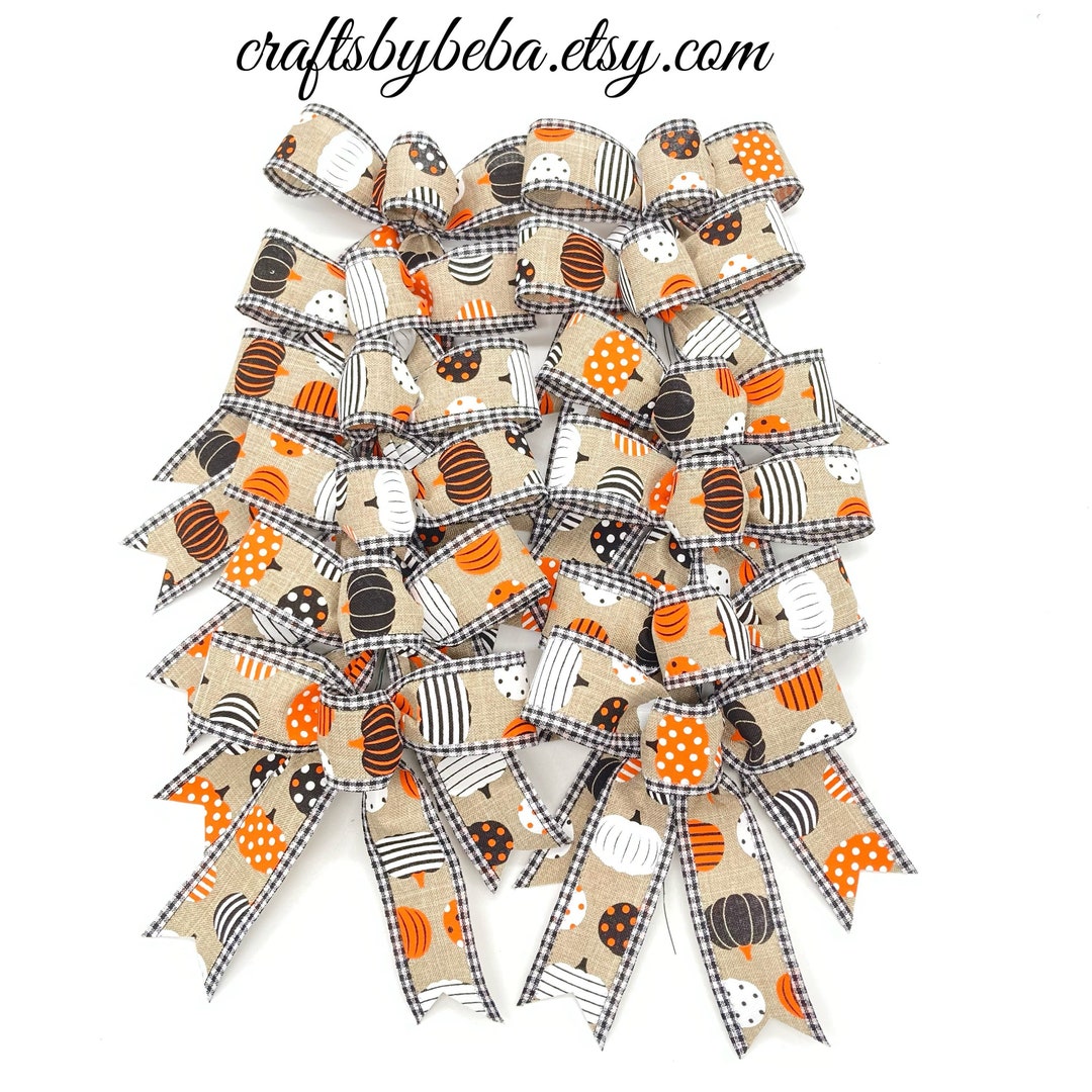 Harvest Decorative Bows / Set 12 Bows / Fall Small Decor Bows / Autumn ...