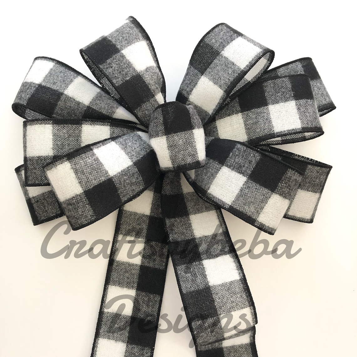 Buffalo Black and White Decorative Bow / Plaid Decor Bow / | Etsy