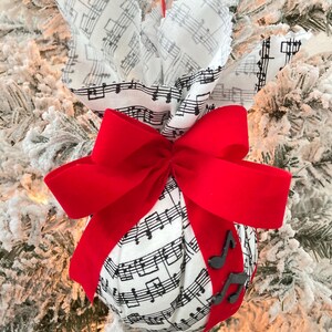 Music Notes Christmas Ornaments: Handmade Fabric Xmas Decor, Set of 2 ...