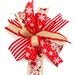 Snowman Christmas Decorative Bow / Christmas Red and White - Etsy