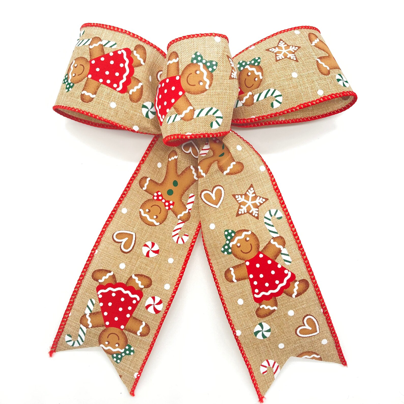 Gingerbread Christmas Tree Decorative Bows / Set 9 Bows / - Etsy