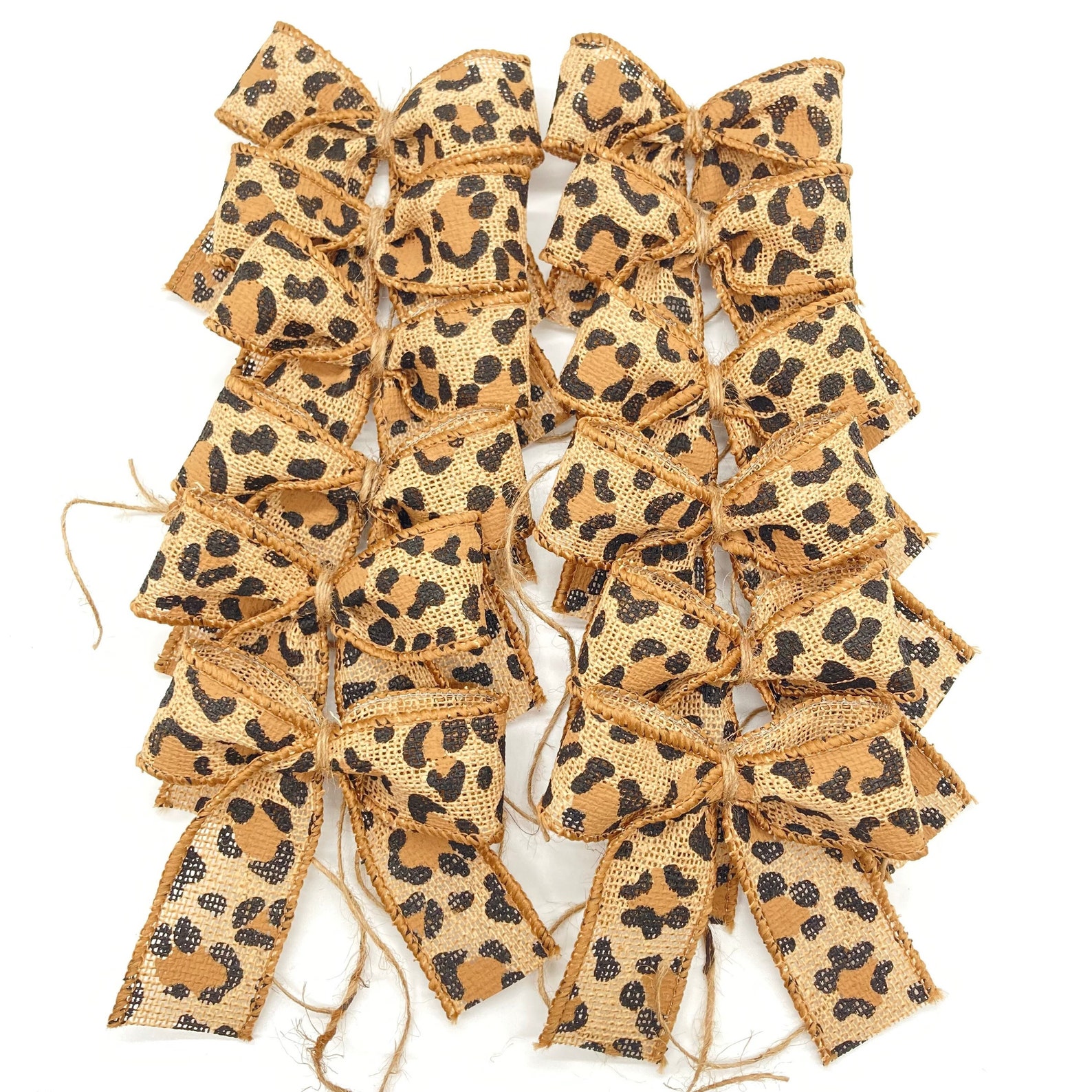 Cheetah Christmas Bows / Set 12 Bows / Animal Print Rustic - Etsy