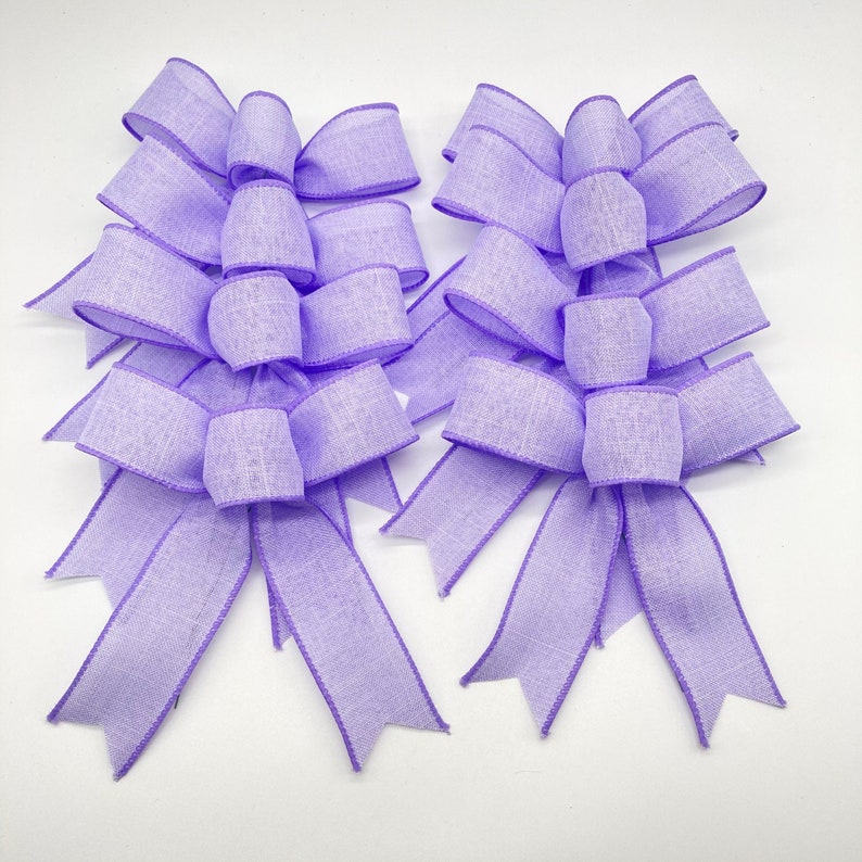 Purple Decorative Bows / Set 8 Bows / Small Spring Purple - Etsy