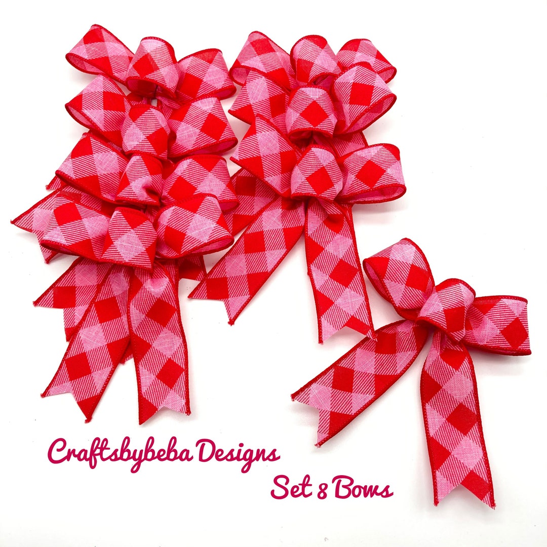 Christmas Decorative Bows / Set 8 Bows / Small Christmas Decor Bows ...