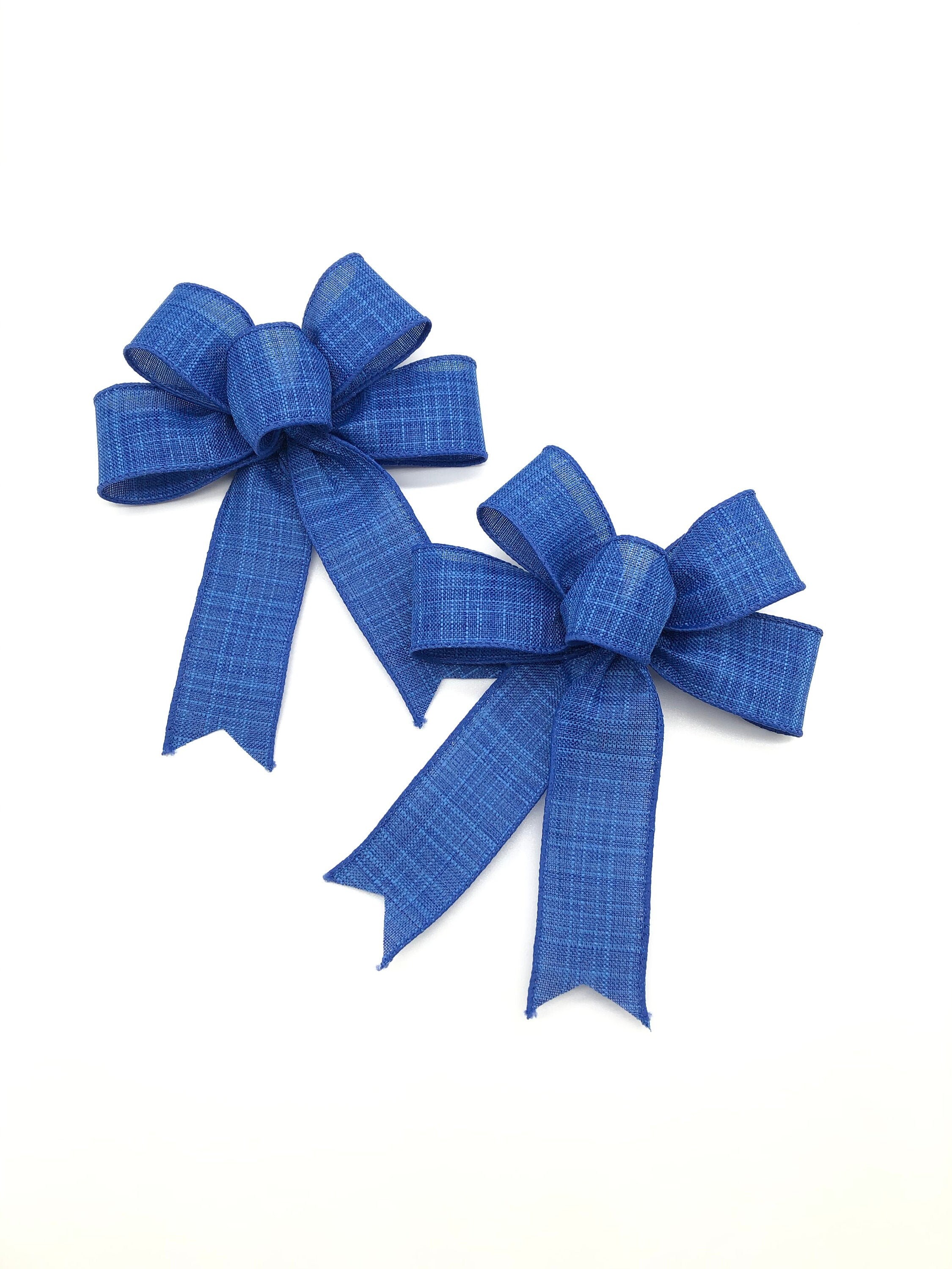 Blue Christmas Tree Bows: Wired Ribbon Decor, Set of 8 - Etsy Italia