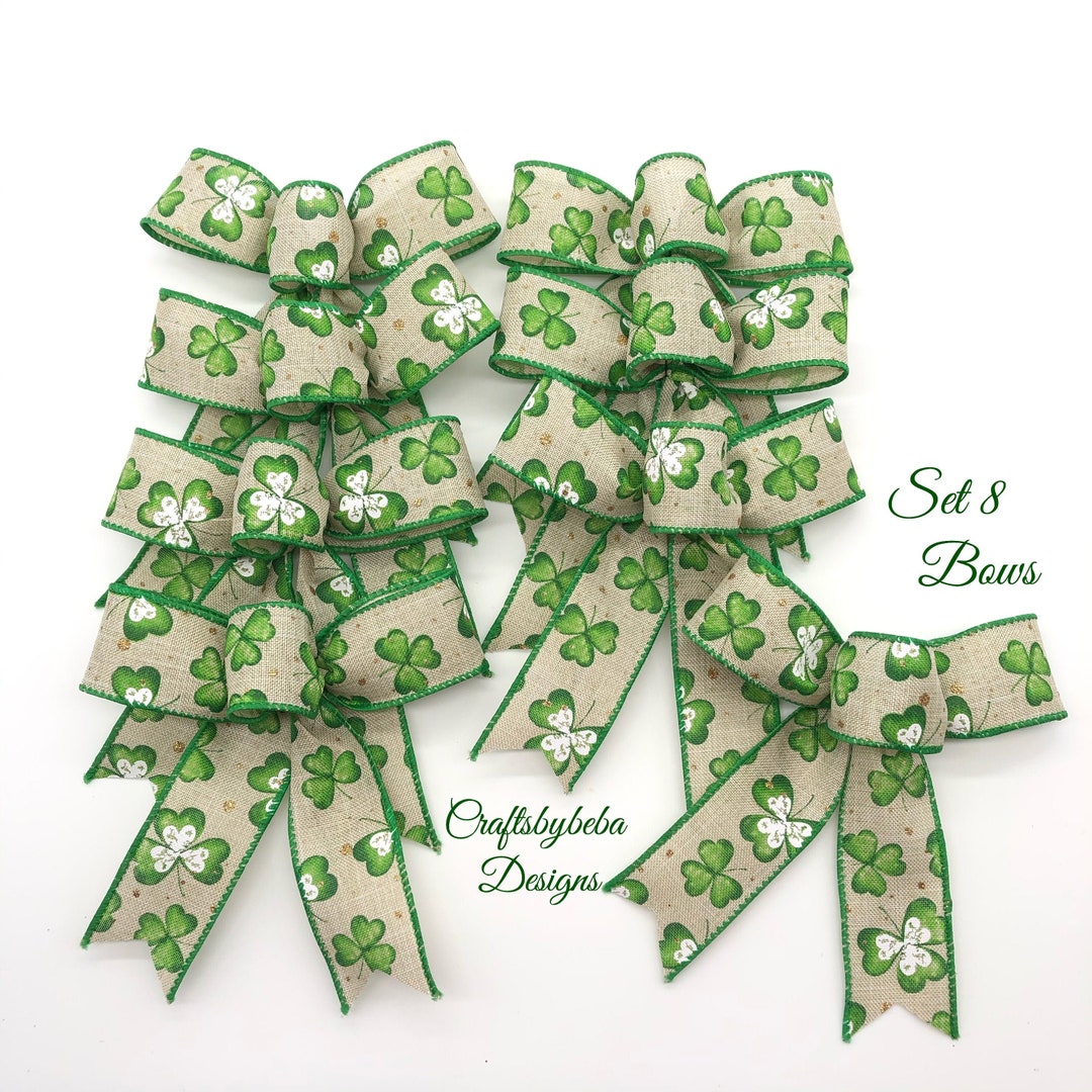 St Patrick Decorative Bows / 8 Bows Set / St. Patrick Small - Etsy