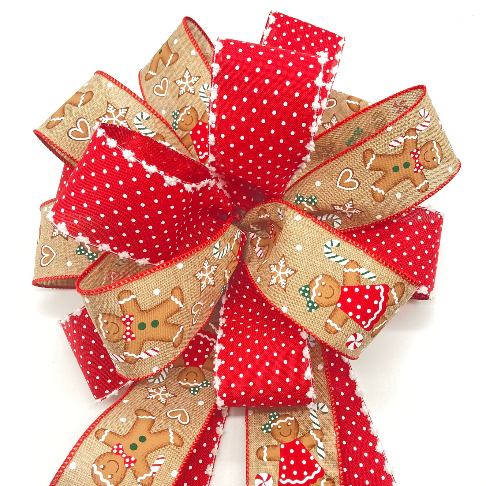 Gingerbread Christmas Tree Decorative Bows / Set 9 Bows / - Etsy