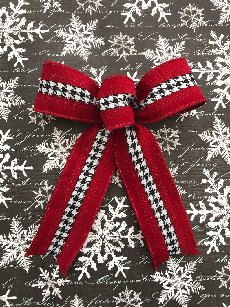 Christmas Red Velvet Decorative Bows Set Of 12 Bows Etsy