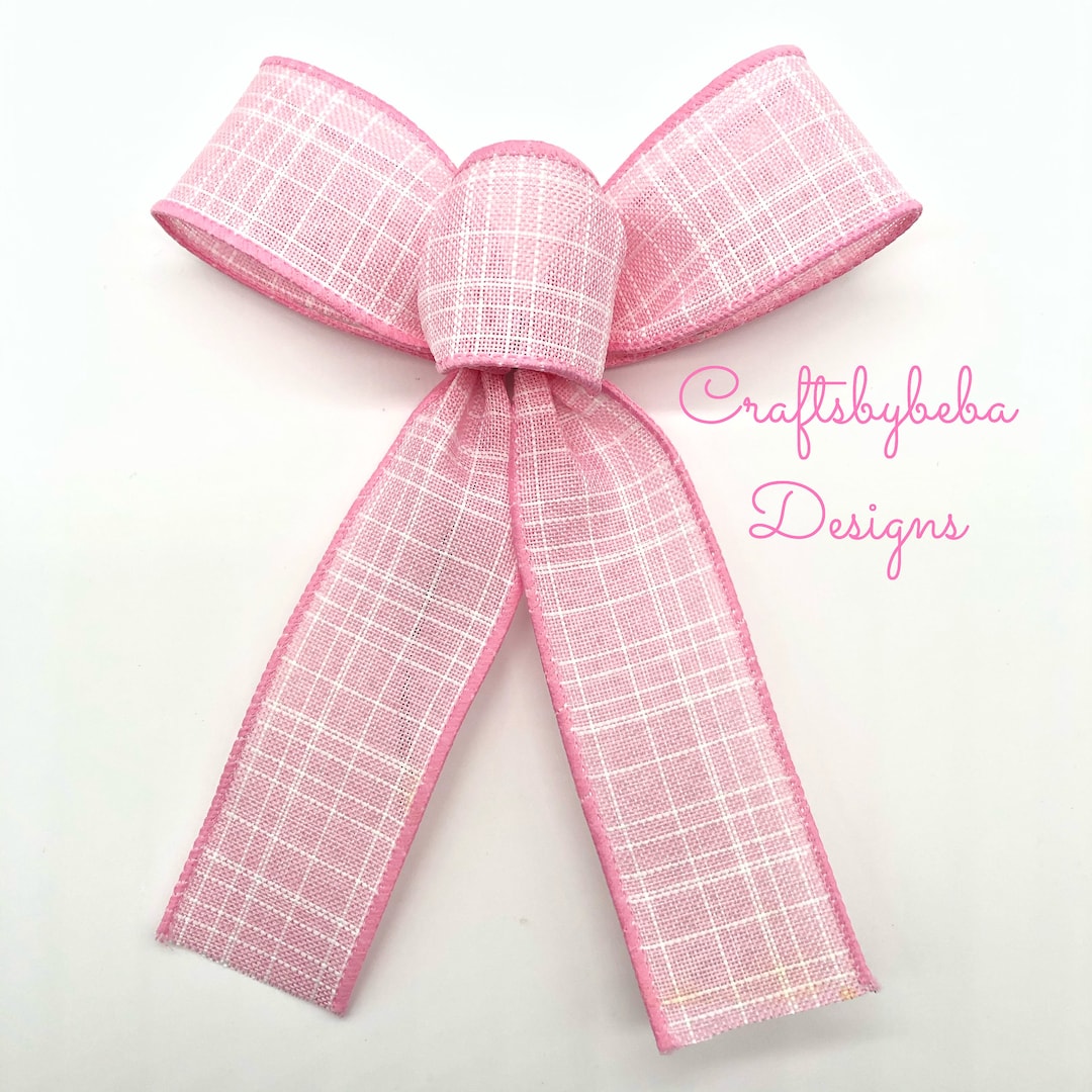 Pink Decorative Bows / Set 12 Bows / Pink and White Bows / Easter Pink ...