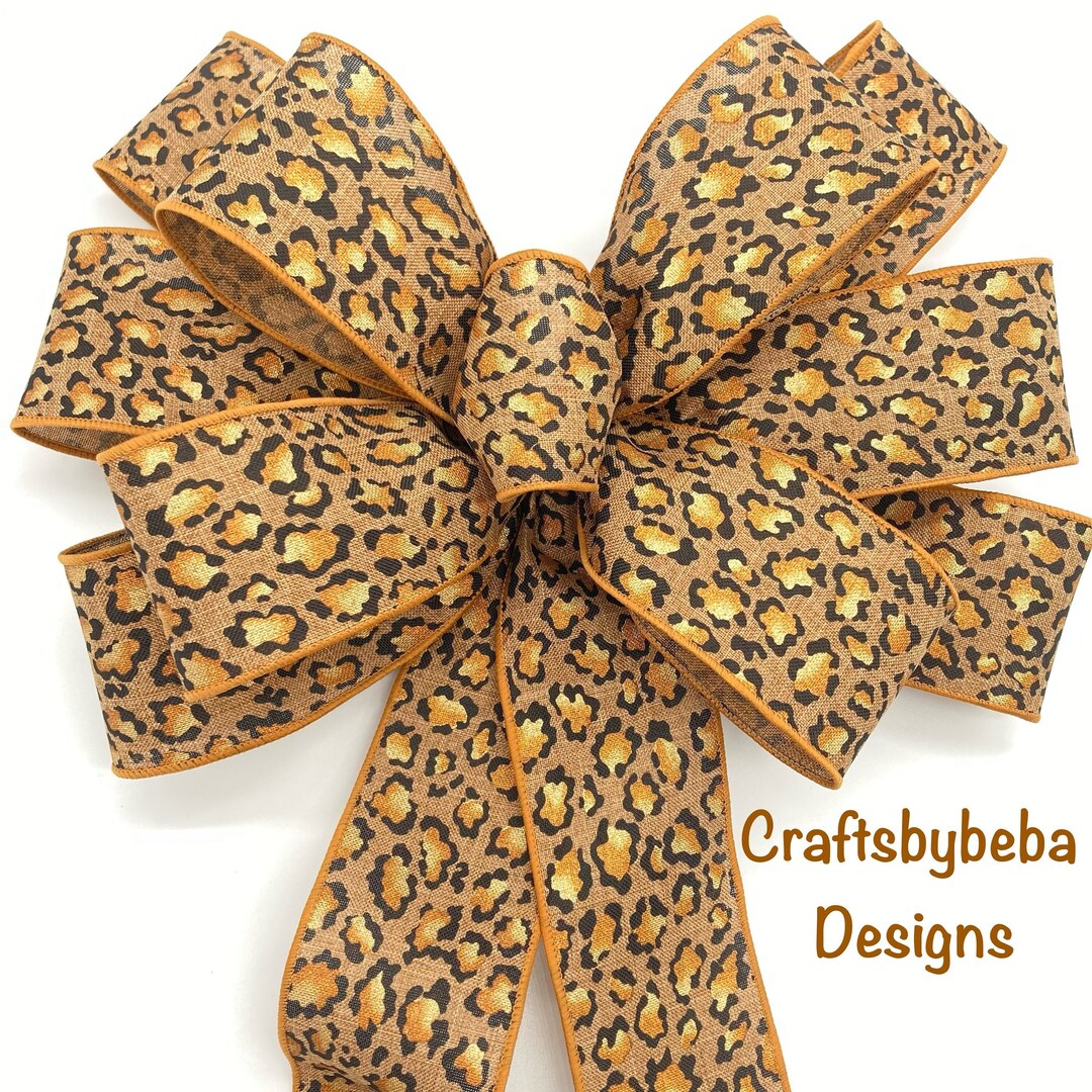 Cheetah Print Wreath Bow / Animal Print Bow / Leopard Decorative Bow ...