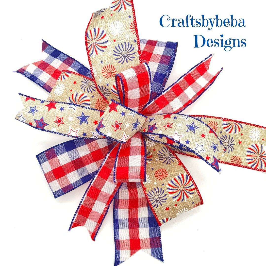 Patriotic Lantern Bow / Independence Day Decorative Bow / 4th July ...