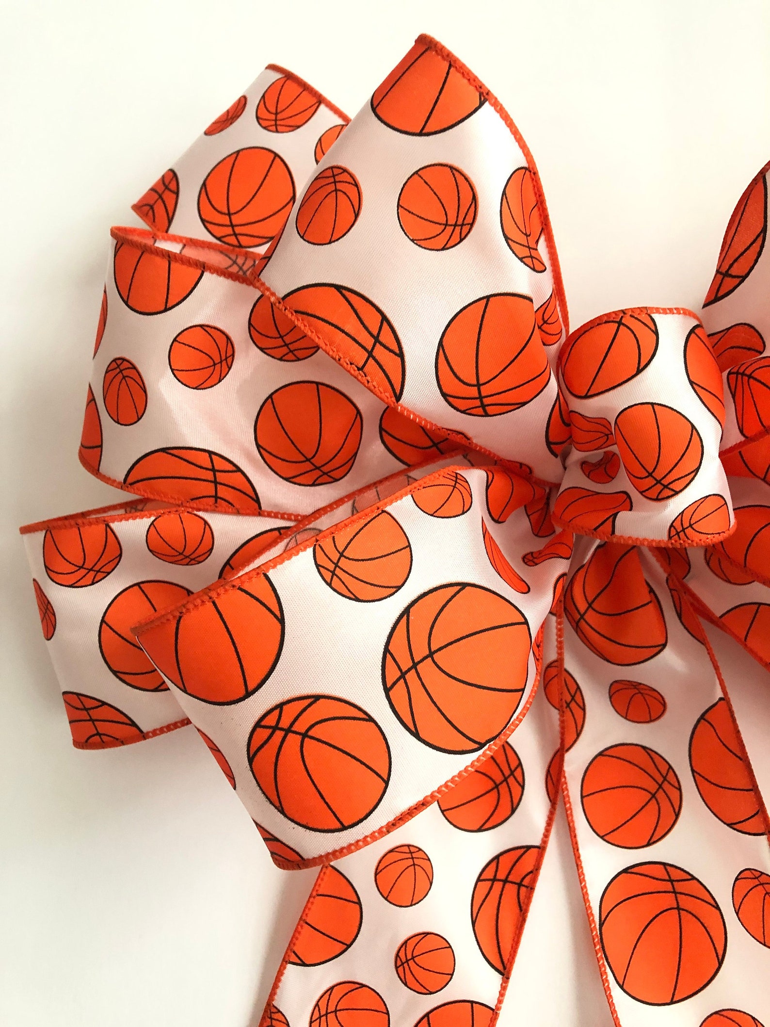 Basketball Wreath Bow / Basketball Decorative Bow / Orange - Etsy