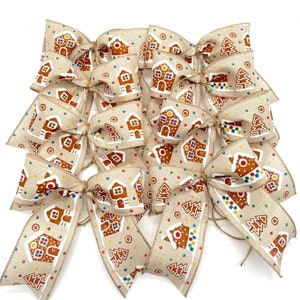 Gingerbread Christmas Bows / Set 8 Bows / Christmas Tree Bows ...