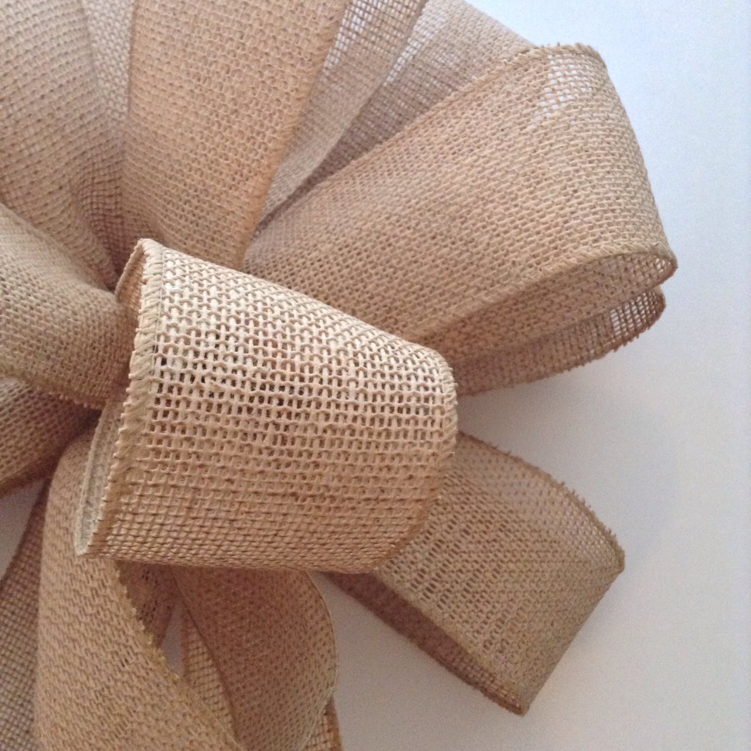 Burlap Tree Topper / Christmas Tree Topper / Natural Xmas Bow | Etsy