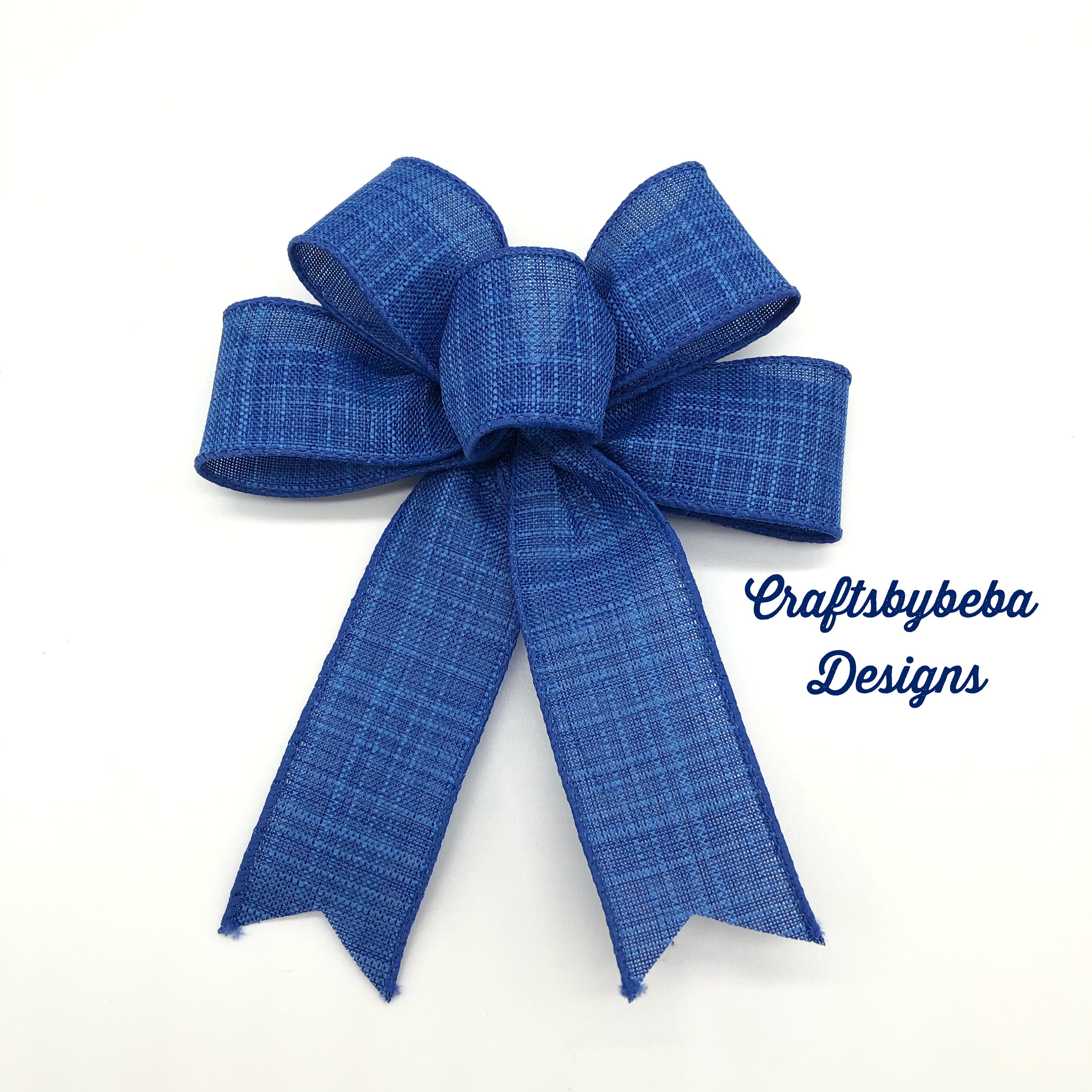 Blue Christmas Tree Bows: Wired Ribbon Decor, Set of 8 - Etsy Italia