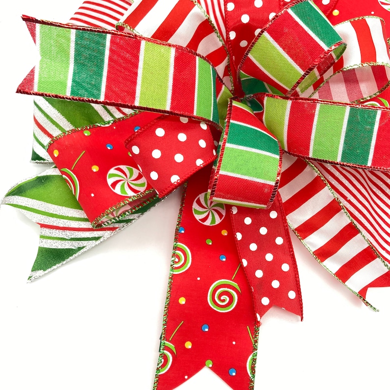Christmas Candy Land Decorative Bow / Christmas Peppermint Bow - Etsy