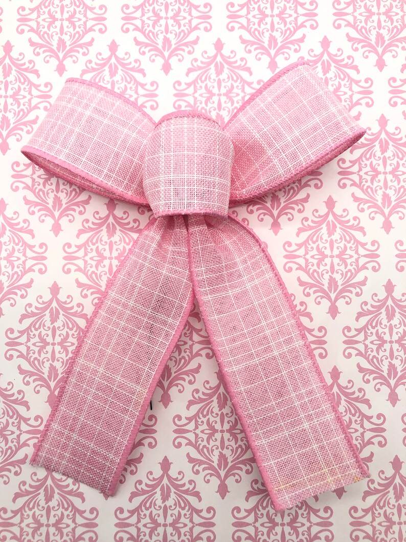 Pink Decorative Bows / Set 12 Bows / Pink and White Bows / - Etsy