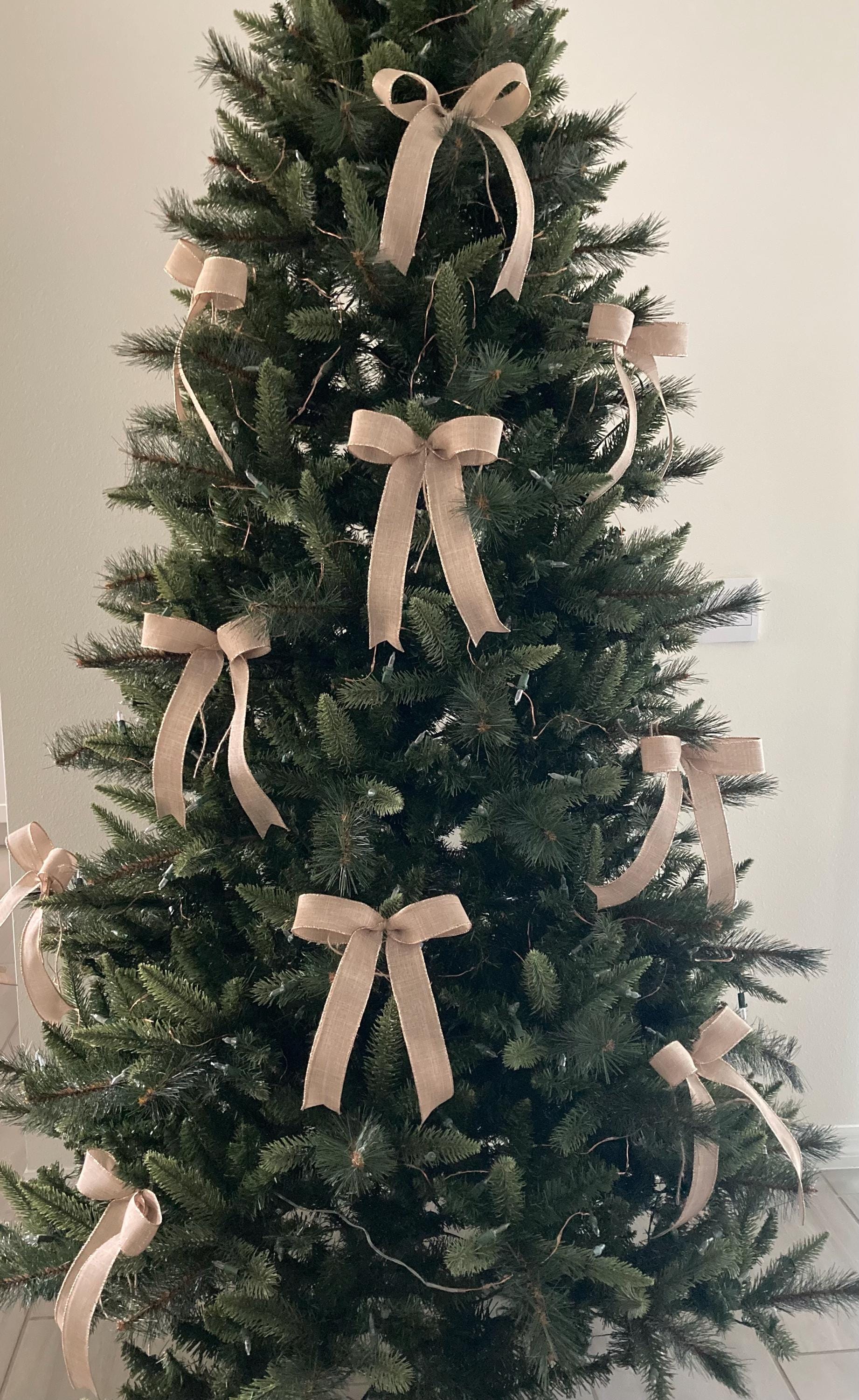Beige Christmas Tree Bows : Handmade Set 10 Bows - Etsy